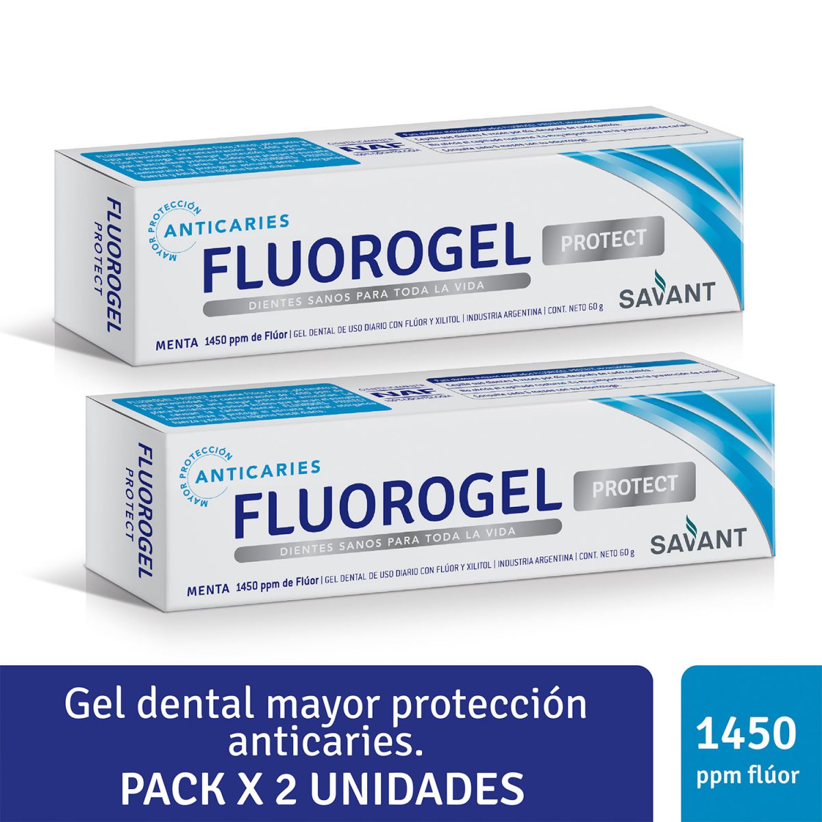 Gel dental con fluor protect menta 60 gr (pack 2 unidades)