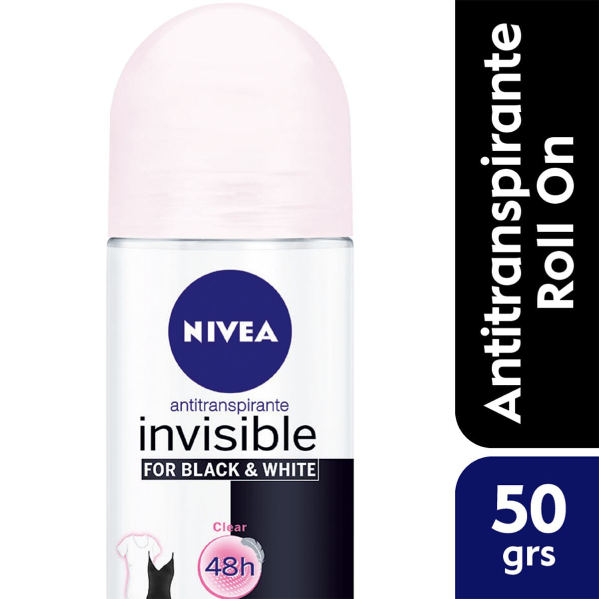 Desodorante antitranspirante femenino Invisible Black&White Roll On 50 ml
