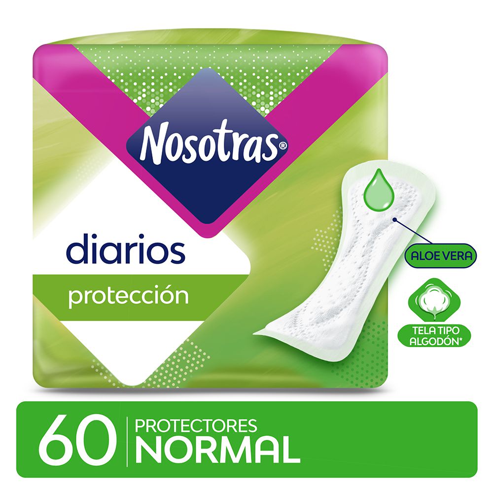 Protector diario normal con aloe (60 unidades)