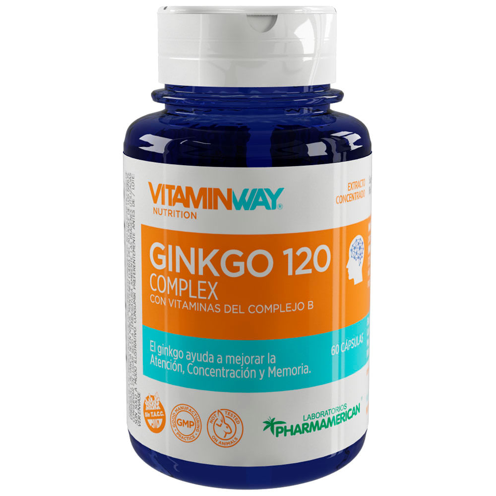 Suplemento dietario ginkgo 120 complex frasco (60 cápsulas)