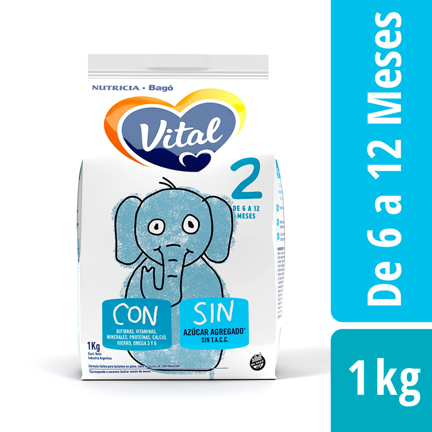 Leche infantil en polvo 6 a 12 meses 1 kg
