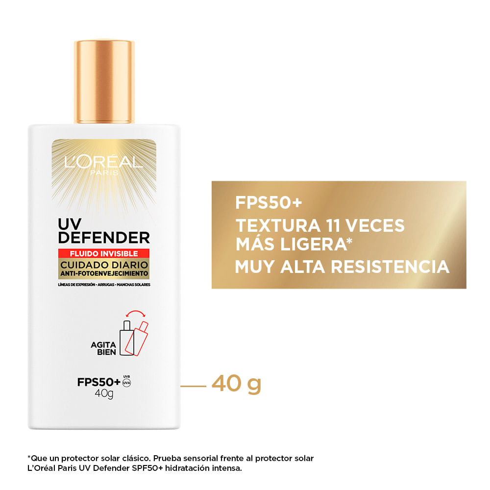 Protector solar uv defender fluido fps 50+ 40 gr