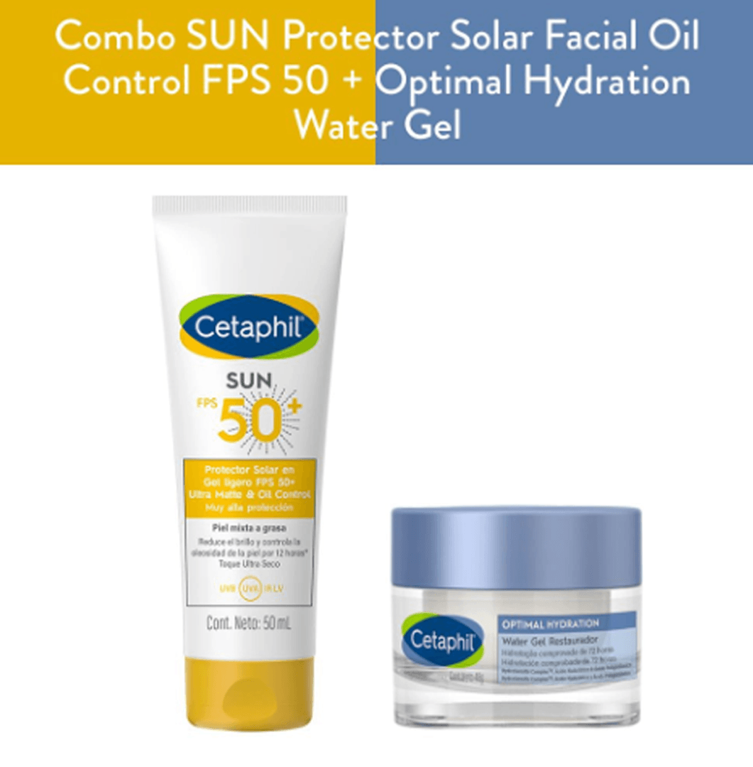 Combo SUN Protector Solar Facial Oil Control FPS 50 + Optimal Hydration ...